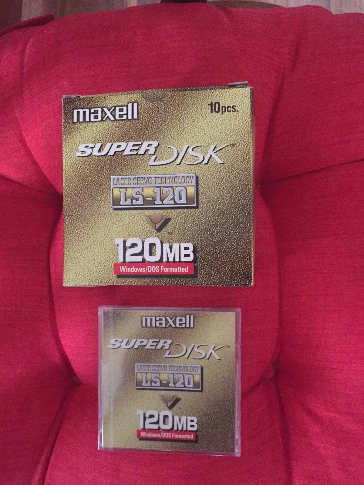 box of 10 maxell Super Disk LS-120 120MB Super Disk Diskettes NEW – IT ...